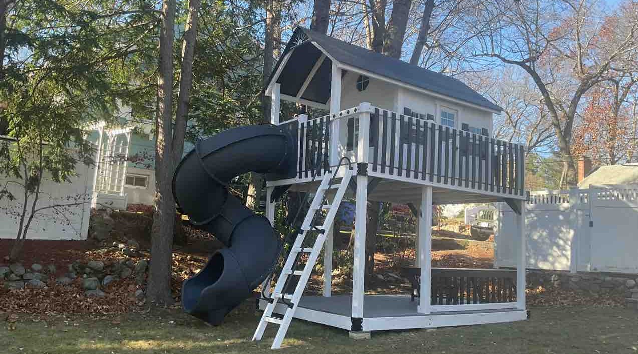 Custom Swing Sets and Yards with Slopes