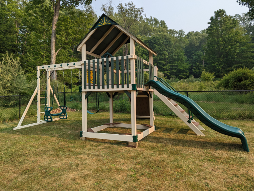 Custom Swing Sets and Yards with Slopes